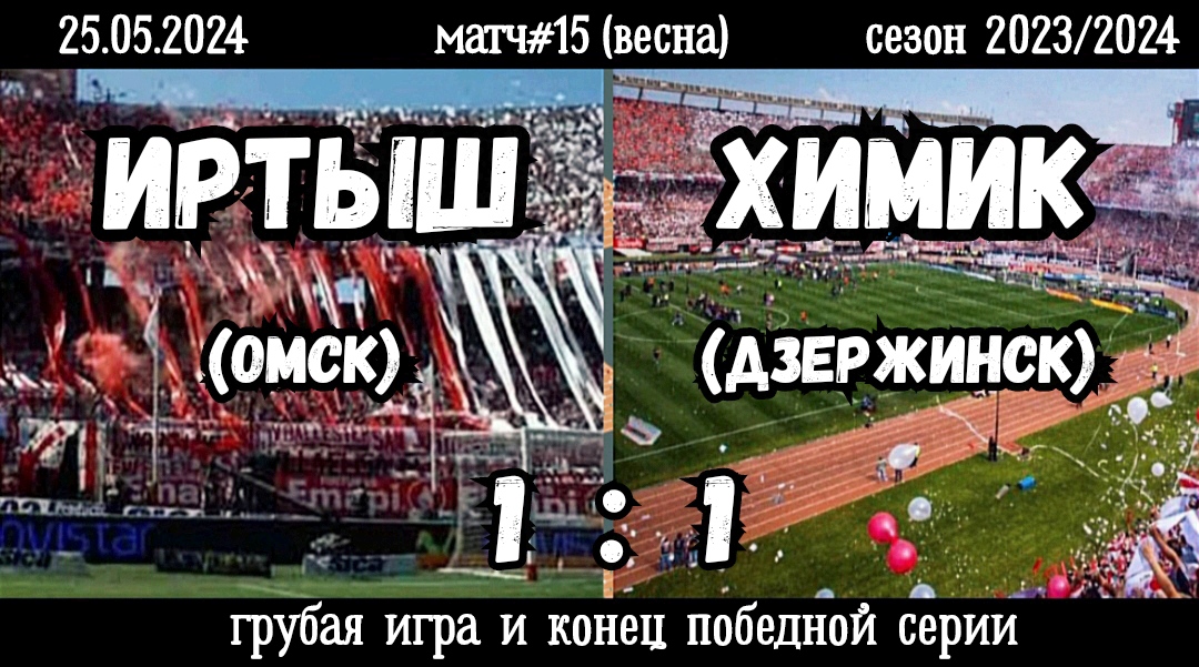 Иртыш (Омск)-Химик (Дзержинск) 1:1 (25.05.2024). Матч#15, сезон 2023/2024, весенняя Клаусура.