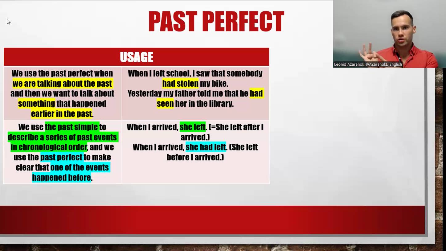 Past Perfect