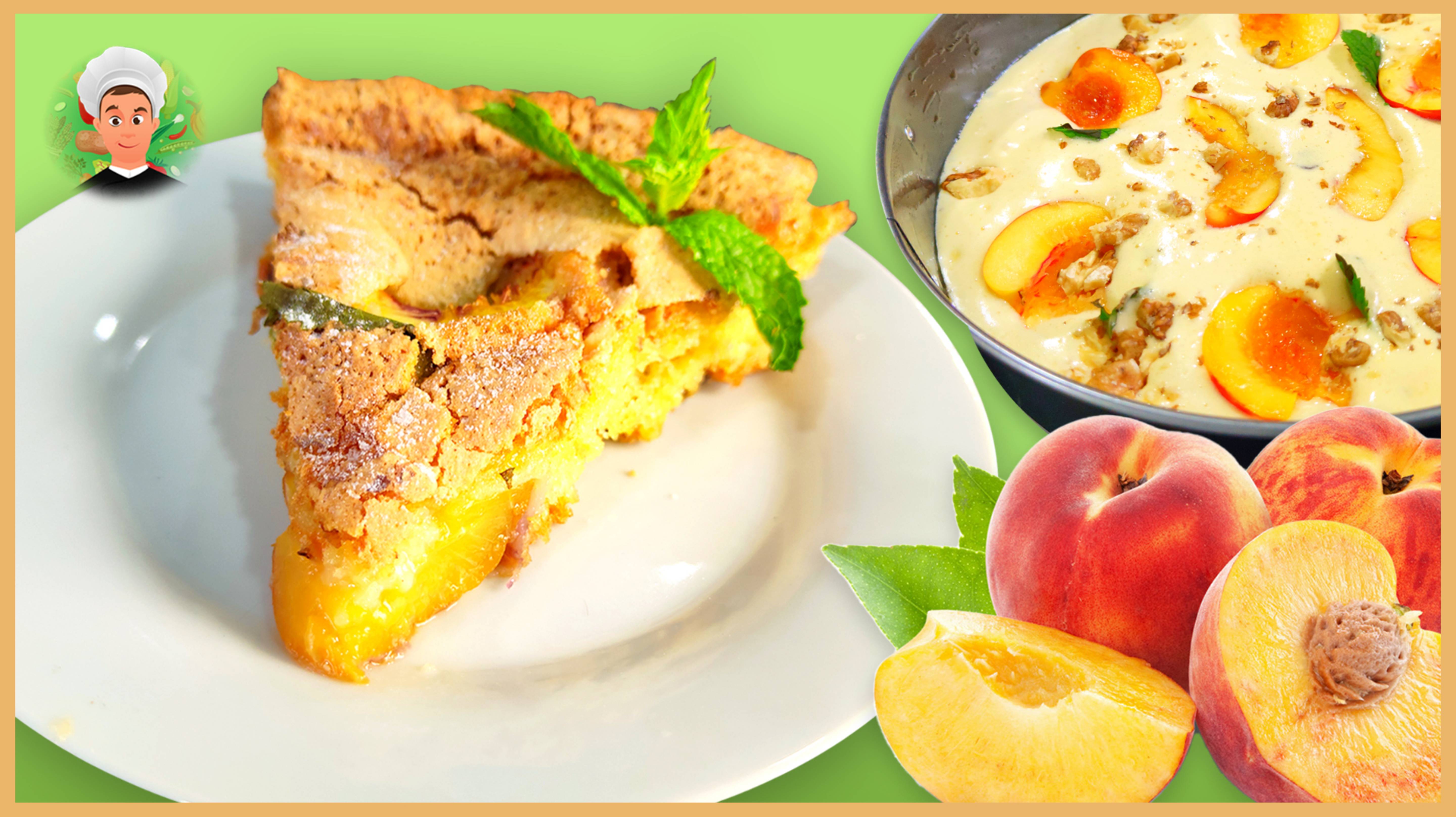 Рецепт вкусного домашнего пирога! С нектаринами, изюмом и орешками