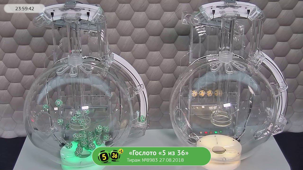 Столото представляет | Лотерея «Гослото «5 из 36». Тираж № 8983 от 27.08.2018 г.