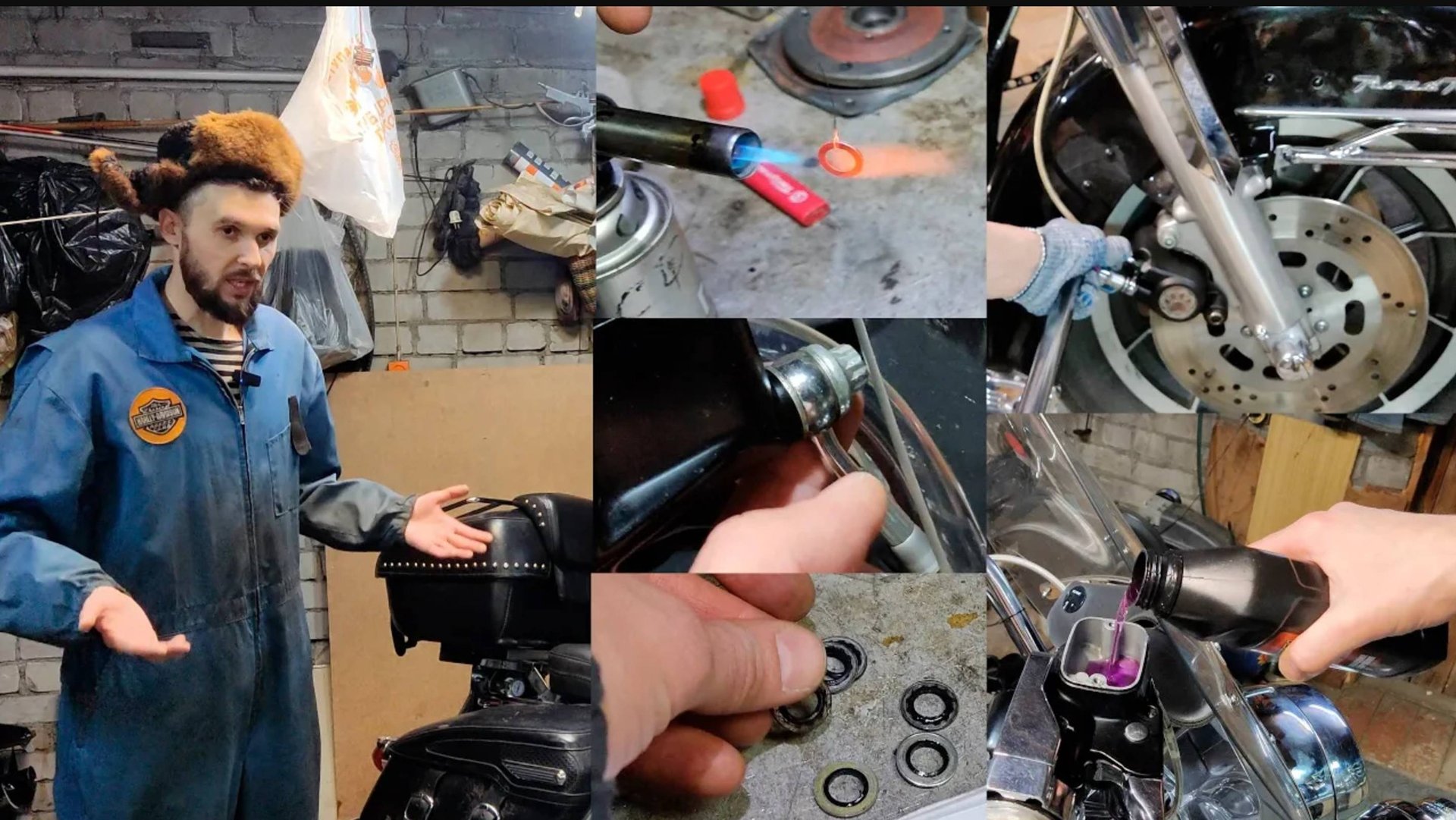 Сборка и прокачка передних тормозов мотоцикла-мечты Harley-Davidson FLHRCI 1997