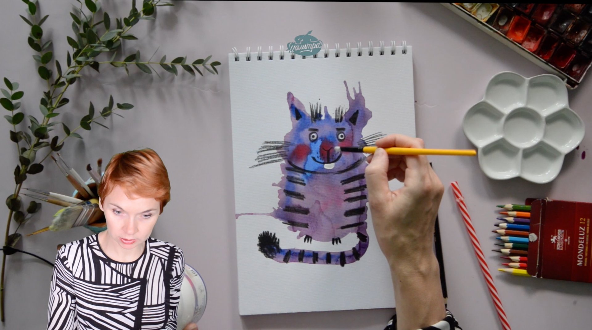 Клякса-рисование "Кот-обормот".