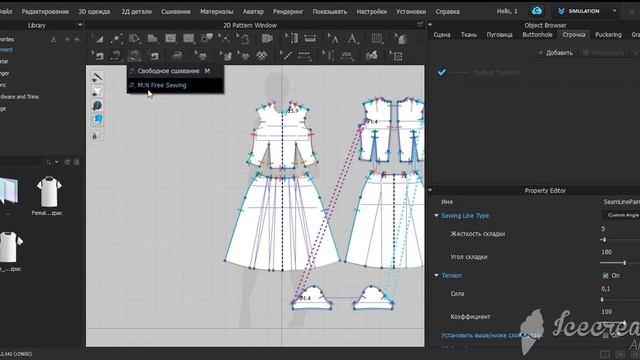 CLO3D Часть 6 - Инструменты для втачивания рукава в пройму