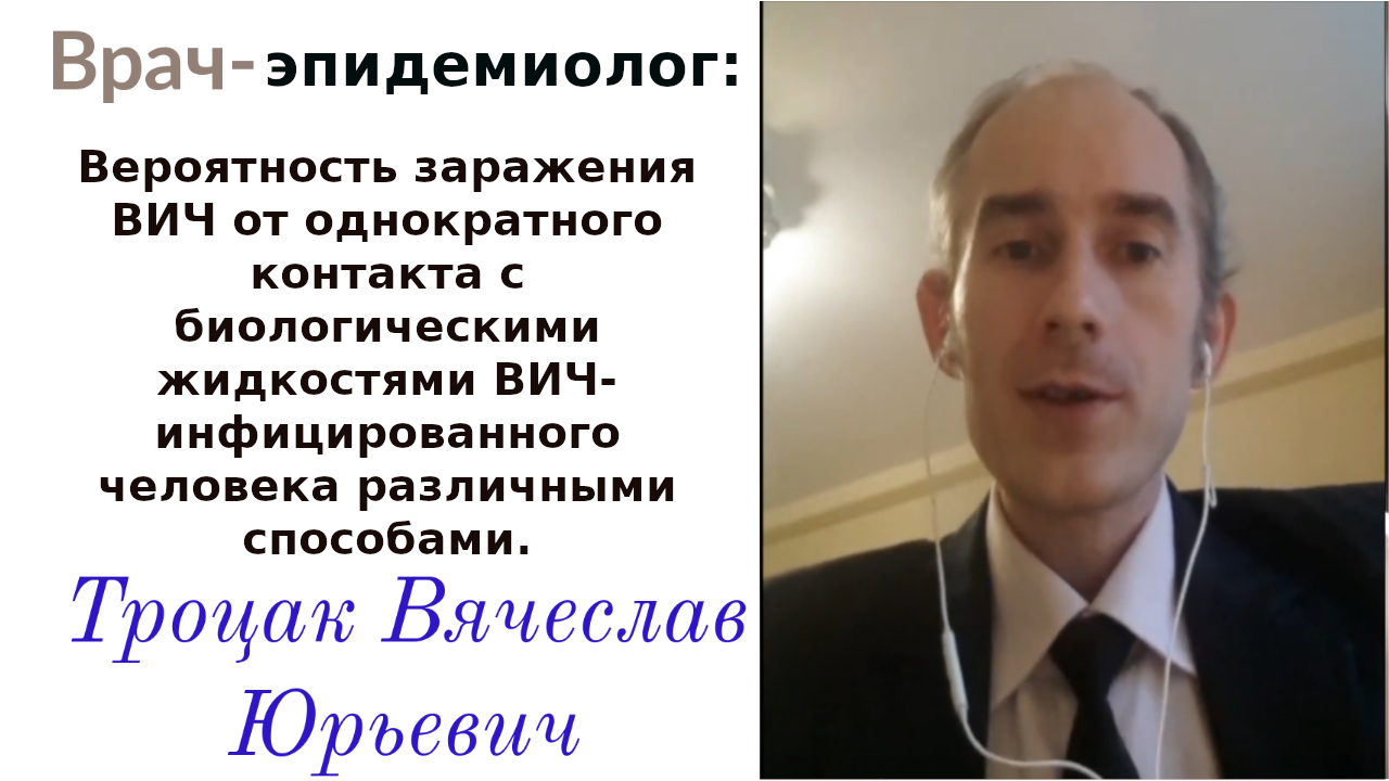 Вероятность заражения ВИЧ при однократном контакте с ВИЧ-инфицированным. (18+)