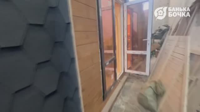 #БАНЯ-ВИКИНГ 6 метров с боковым входом, в процессе изготовления