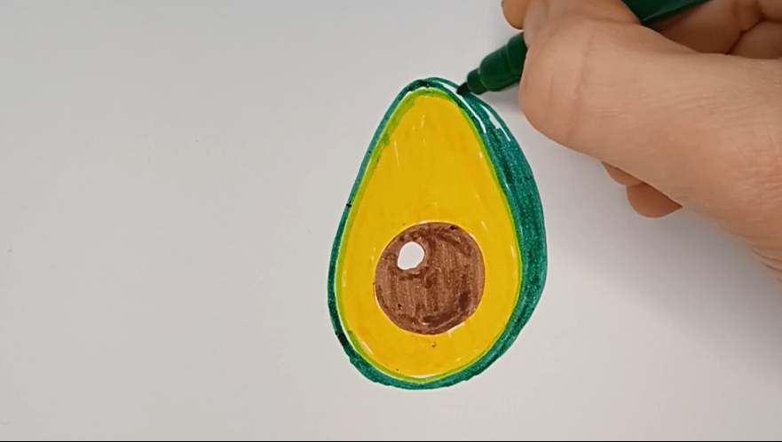Как просто нарисовать авокадо фломастерами