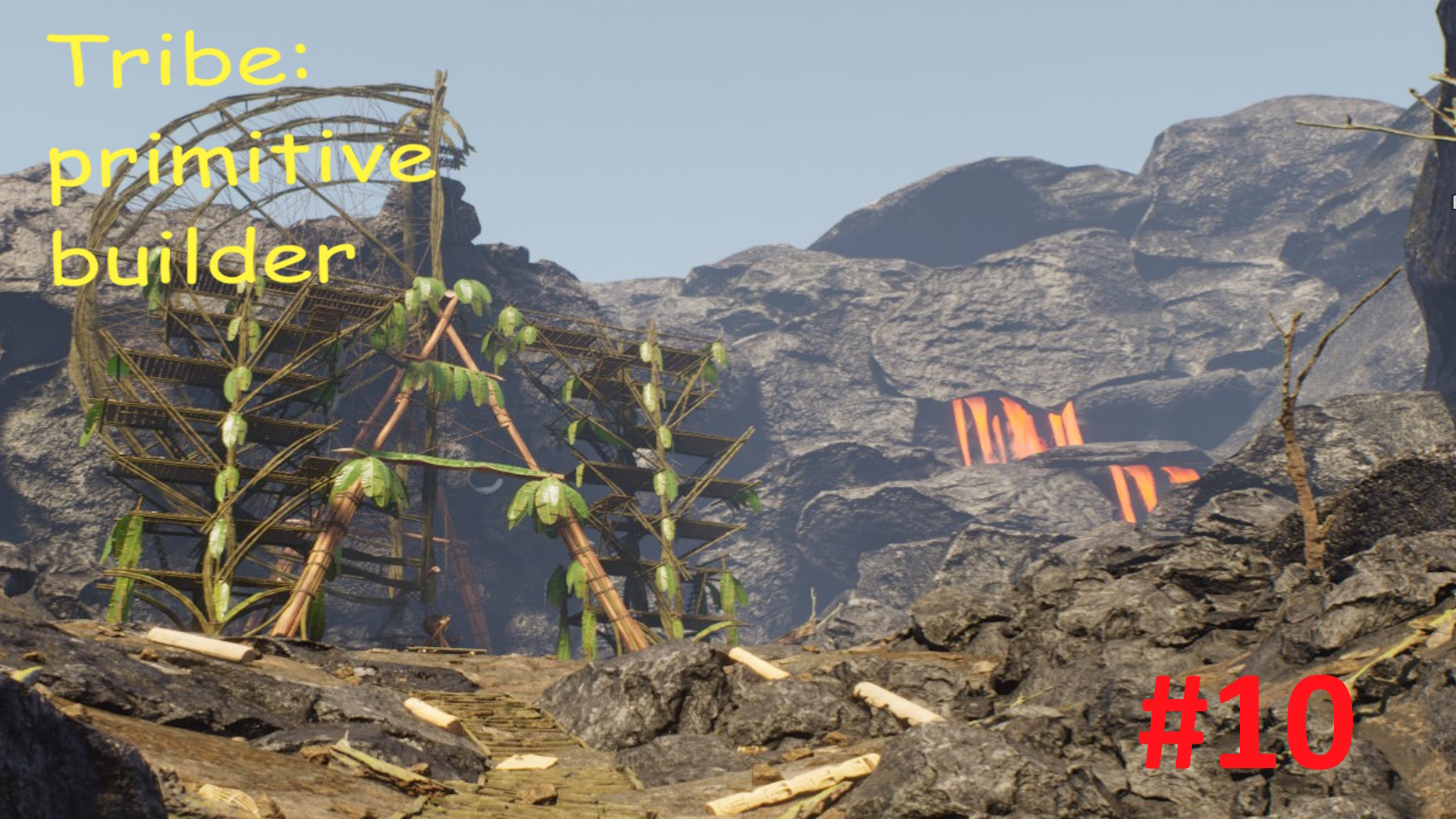 Tribe: Primitive Builder #10. Лифт построен. Вулканический биом. Финал близко.