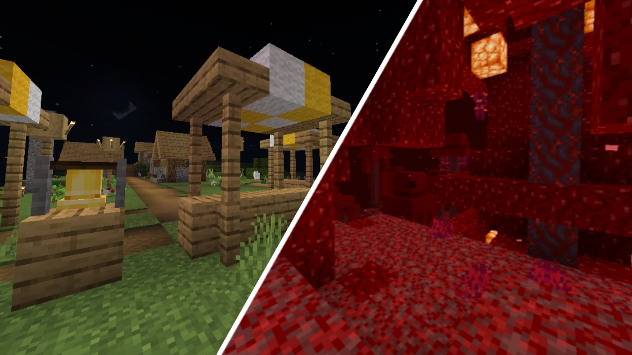 ДЕРЕВНЯ И НЕЗЕР... ➤ Minecraft bedrock #4