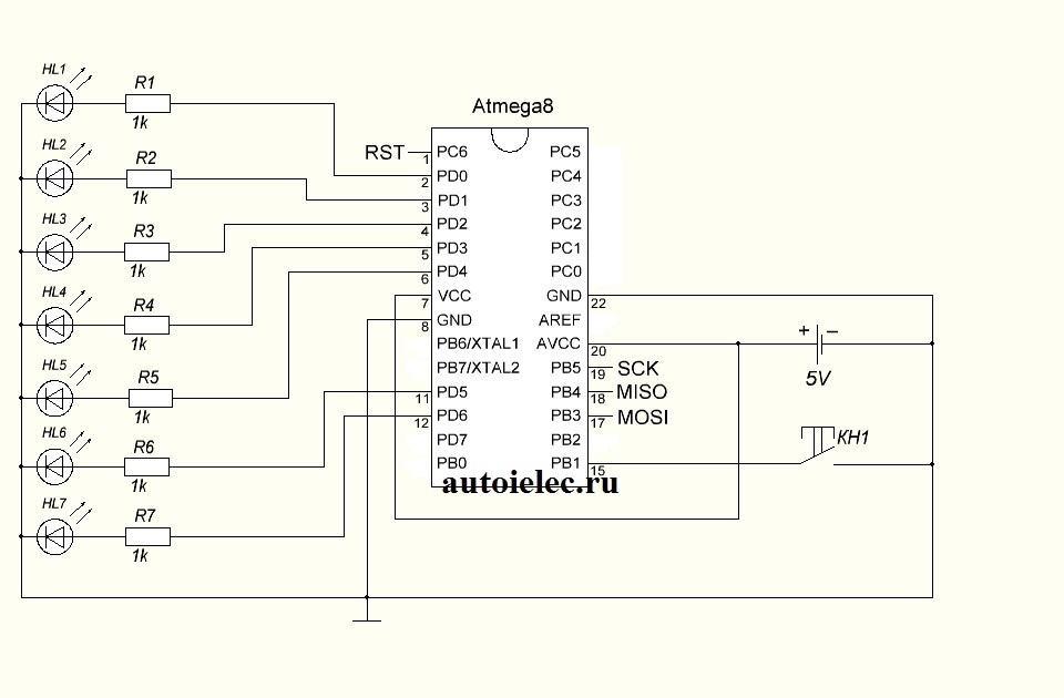 Подключение кнопки к микроконтроллеру, программа на языке программирования С.