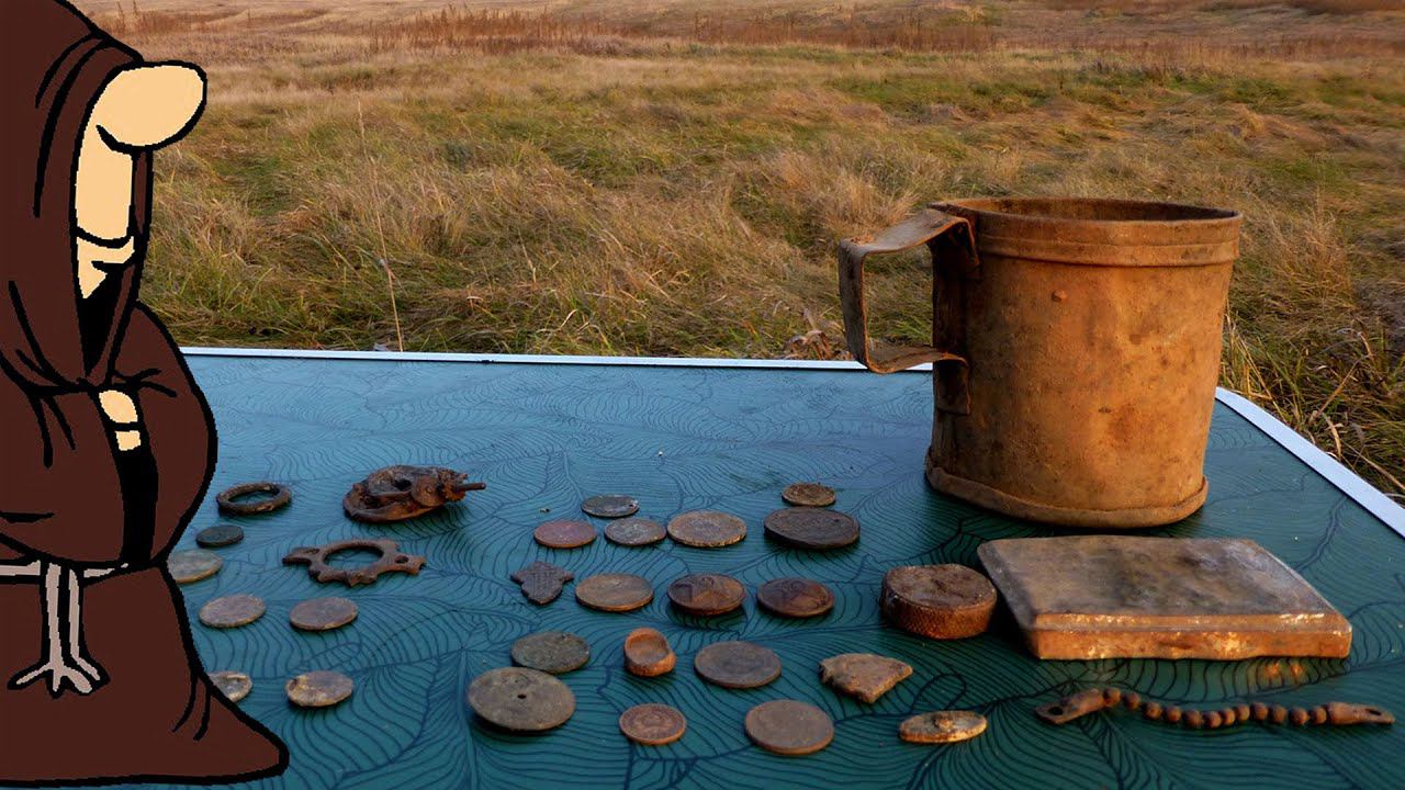 Ночью за грибами после копа на фундаментах заброшек металлоискателем. Коп и Тихая охота