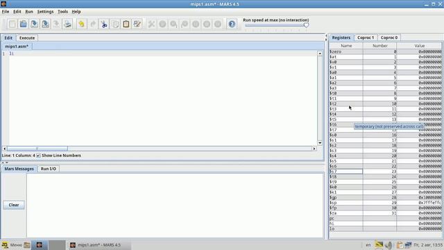 01. Архитектура MIPS32. Основы работы в MARS