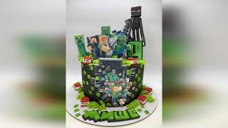 Торт в стиле игры МайнКрафт . Торт для мальчика. Торт на 9 лет. Мастичный торт.