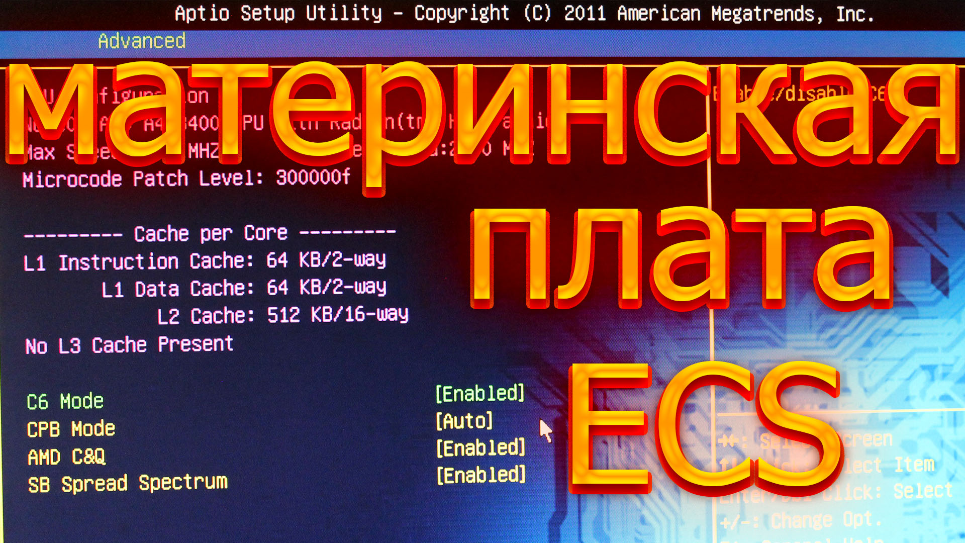 Материнская плата ECS. Настройка биоса