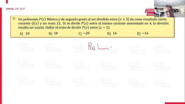 UNI Anual 2021 | Semana 08 Álgebra