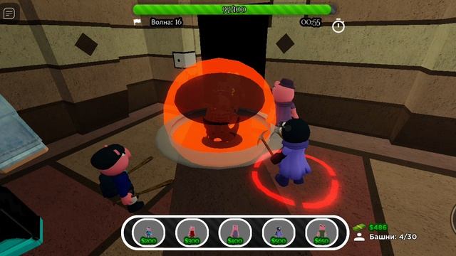 Играю в Piggy tower defense