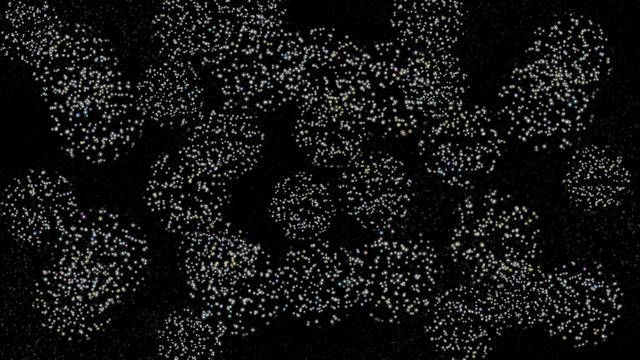 Частицы в невесомости. Бесплатный футаж. Зацикленная анимация в 4K.