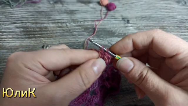 Простой узор крючком, схема в конце видео.mp4