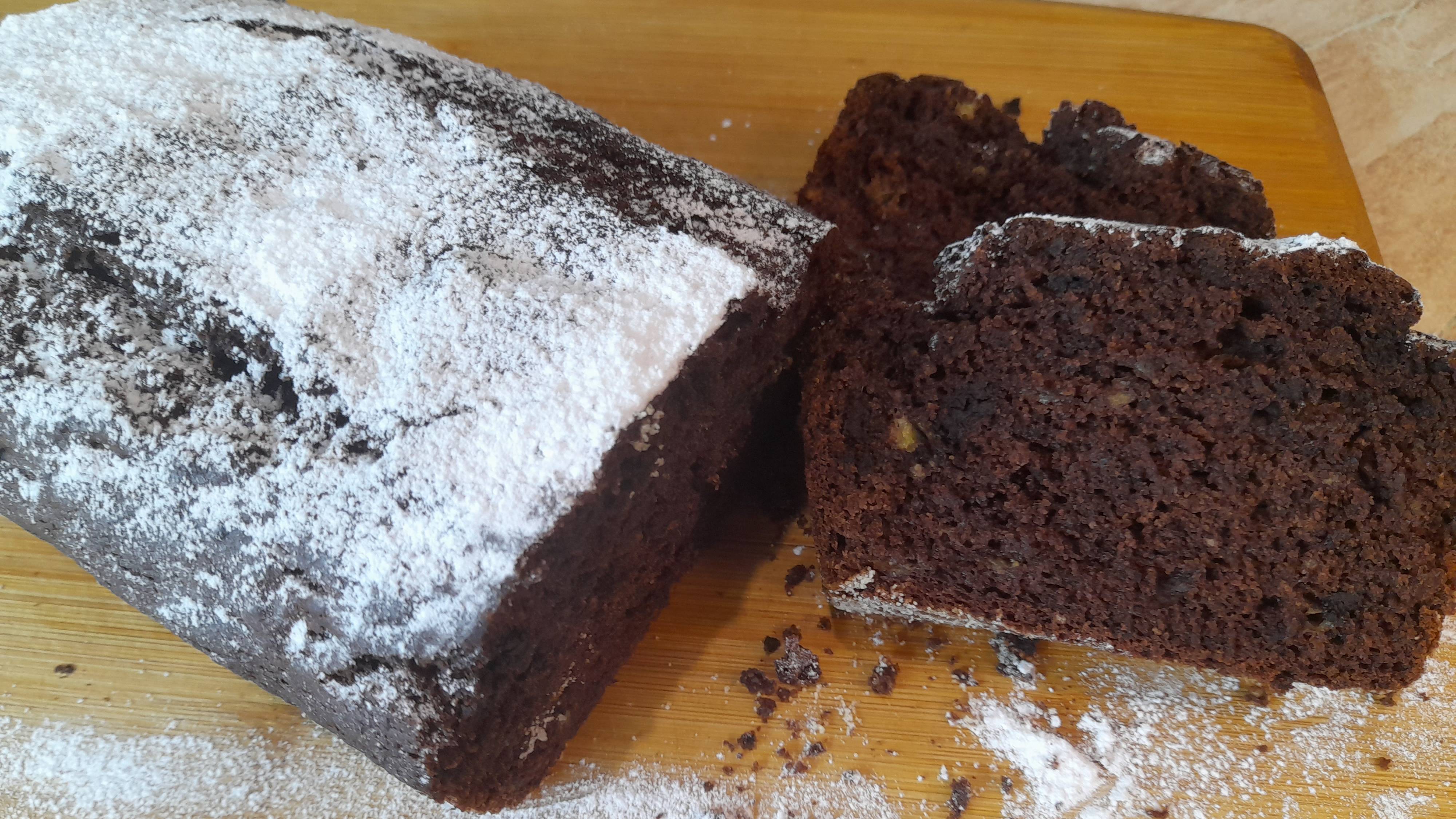 Шоколадный кекс с бананами.