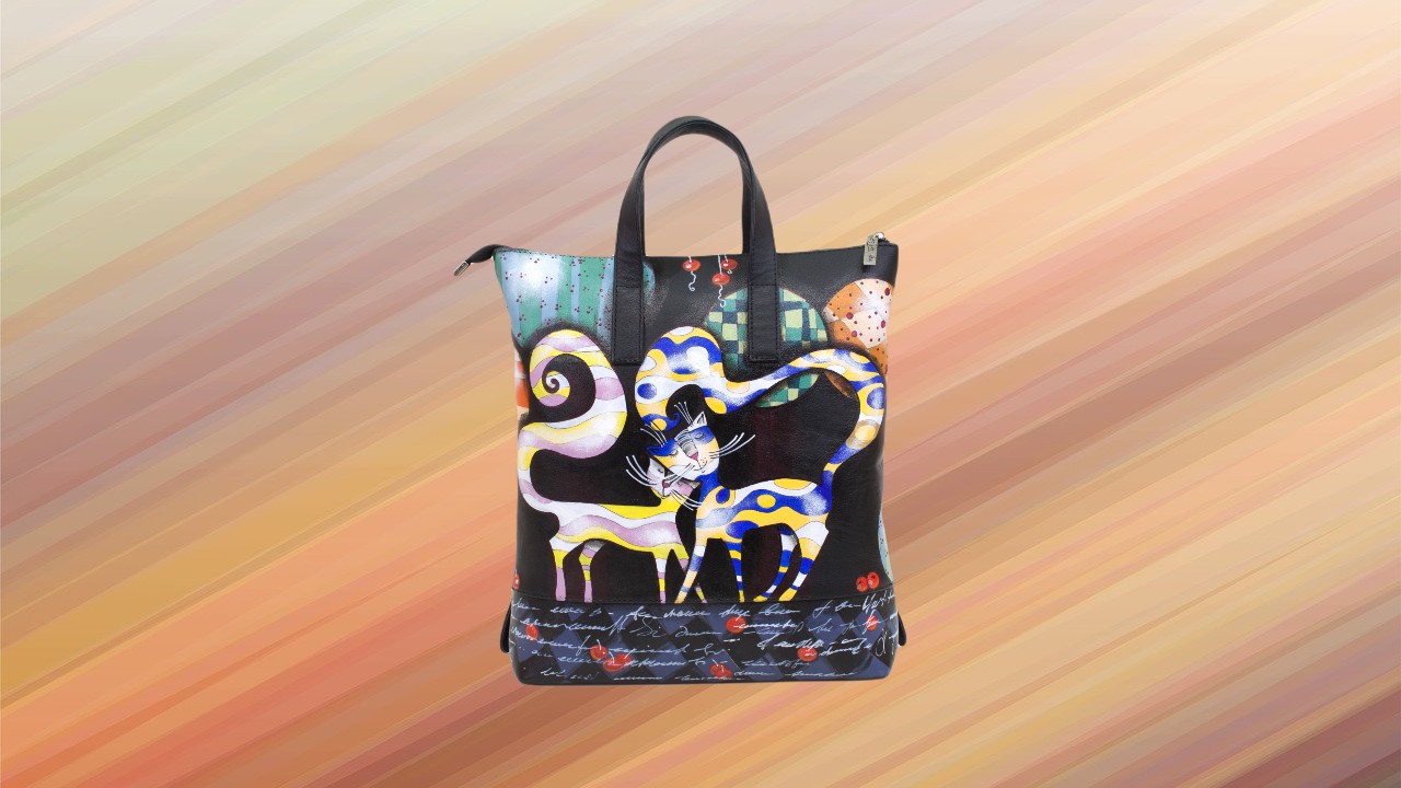 Сумка-рюкзак "Этно Коты" Pelle-Volare