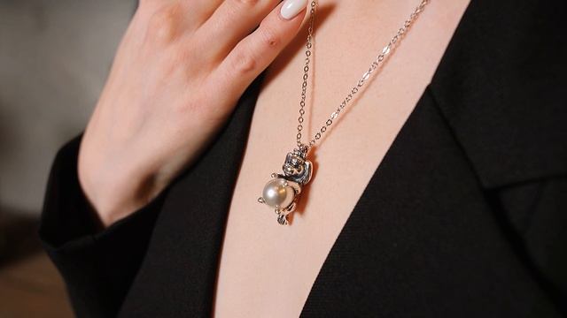 "Болонка" подвеска в серебряном покрытии из коллекции " Bow-wow" от Jenavi с замком карабин