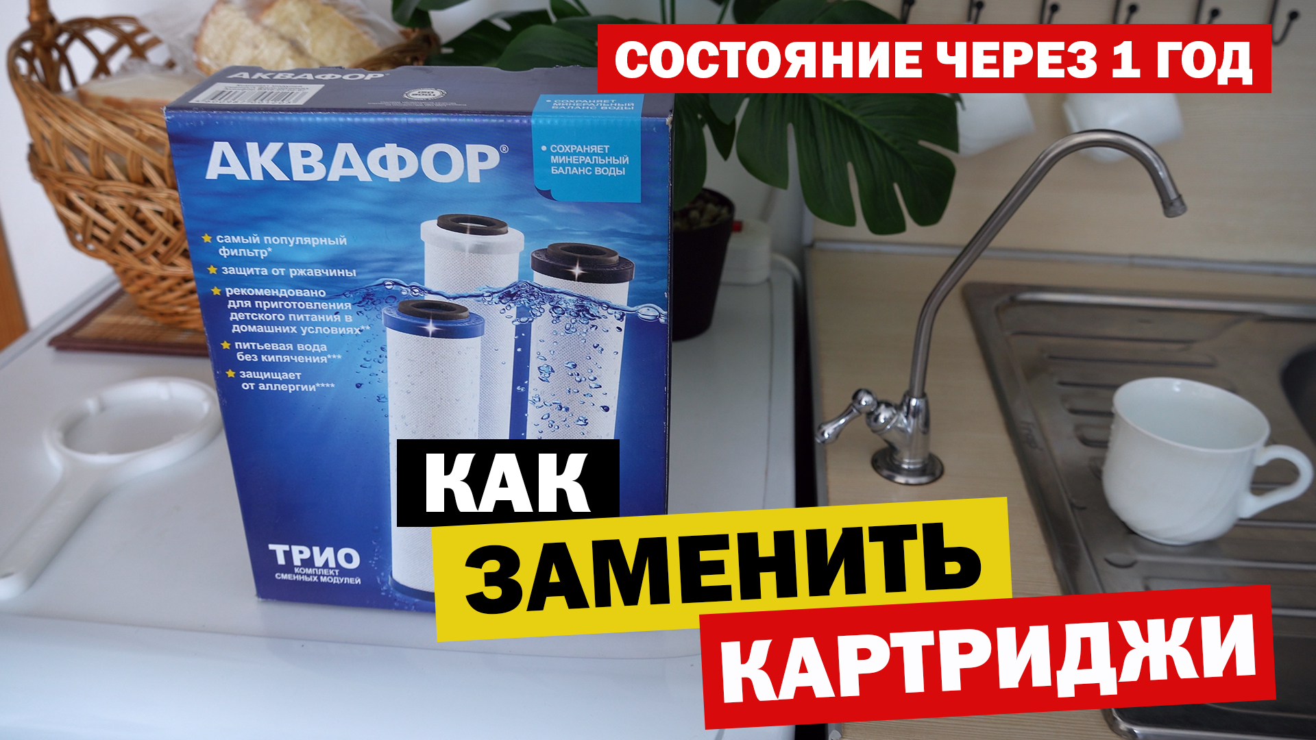 КАК ЗАМЕНИТЬ КАРТРИДЖИ ФИЛЬТРА ДЛЯ ВОДЫ АКВАФОР ТРИО | СОСТОЯНИЕ СПУСТЯ 1 ГОД