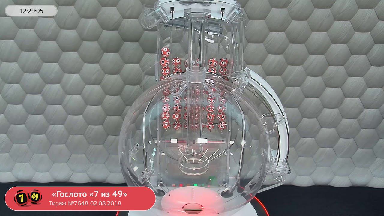Столото представляет | Лотерея «Гослото «7 из 49». Тираж № 7648 от 02.08.2018 г.