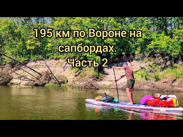 195 км по реке Ворона на сапбордах. Майский пятидневный сплав. Часть 2.