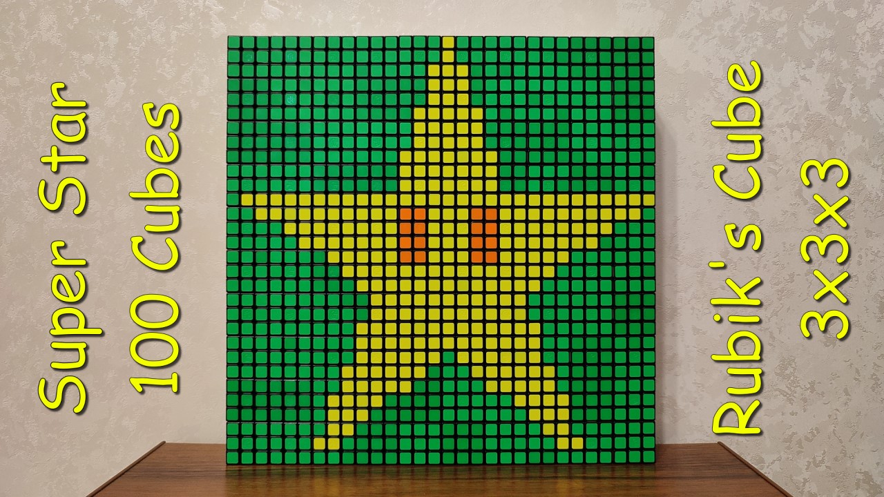 Super Star, Rubik's Cube 3х3х3, Stop Motion, 100 Cubes