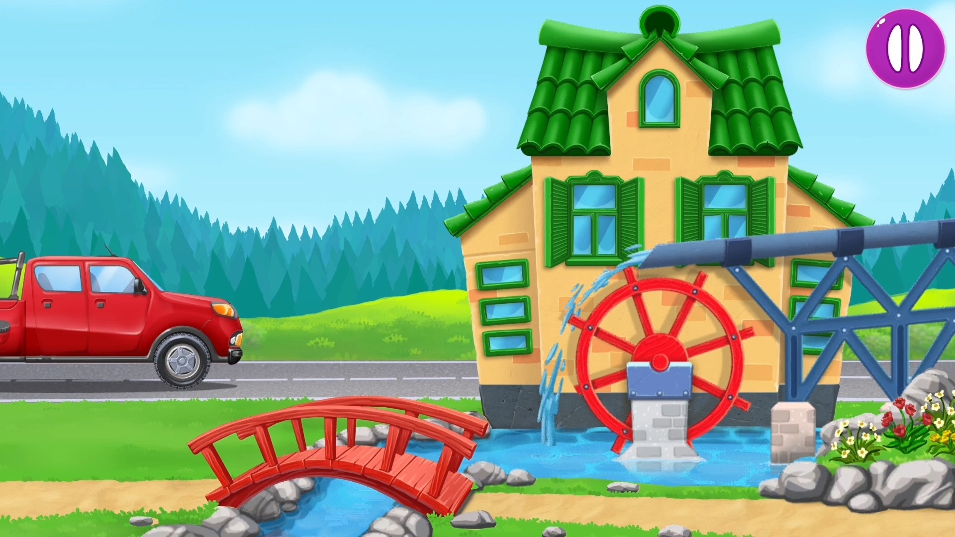 Строим мельницу на речке | Мультфильм Строительство для детей