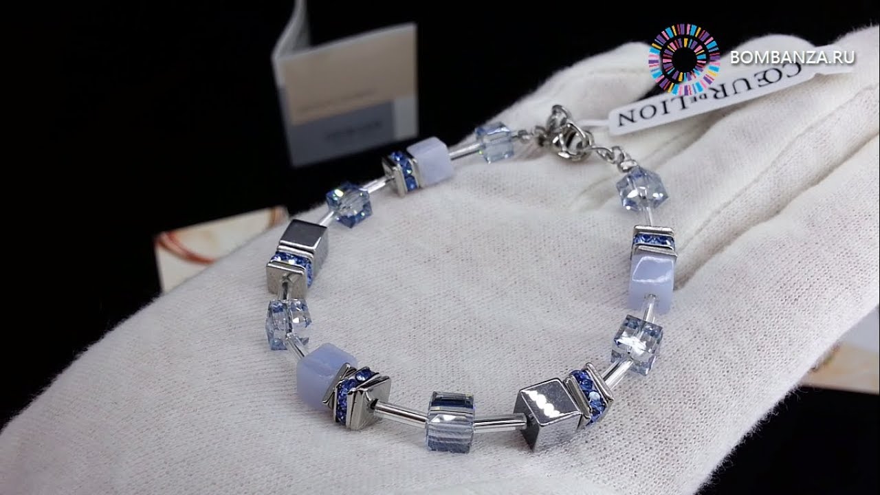 ? ? Браслет Coeur de Lion GeoCUBE, Light Blue, 4017/30-0720. Элитная бижутерия из Германии