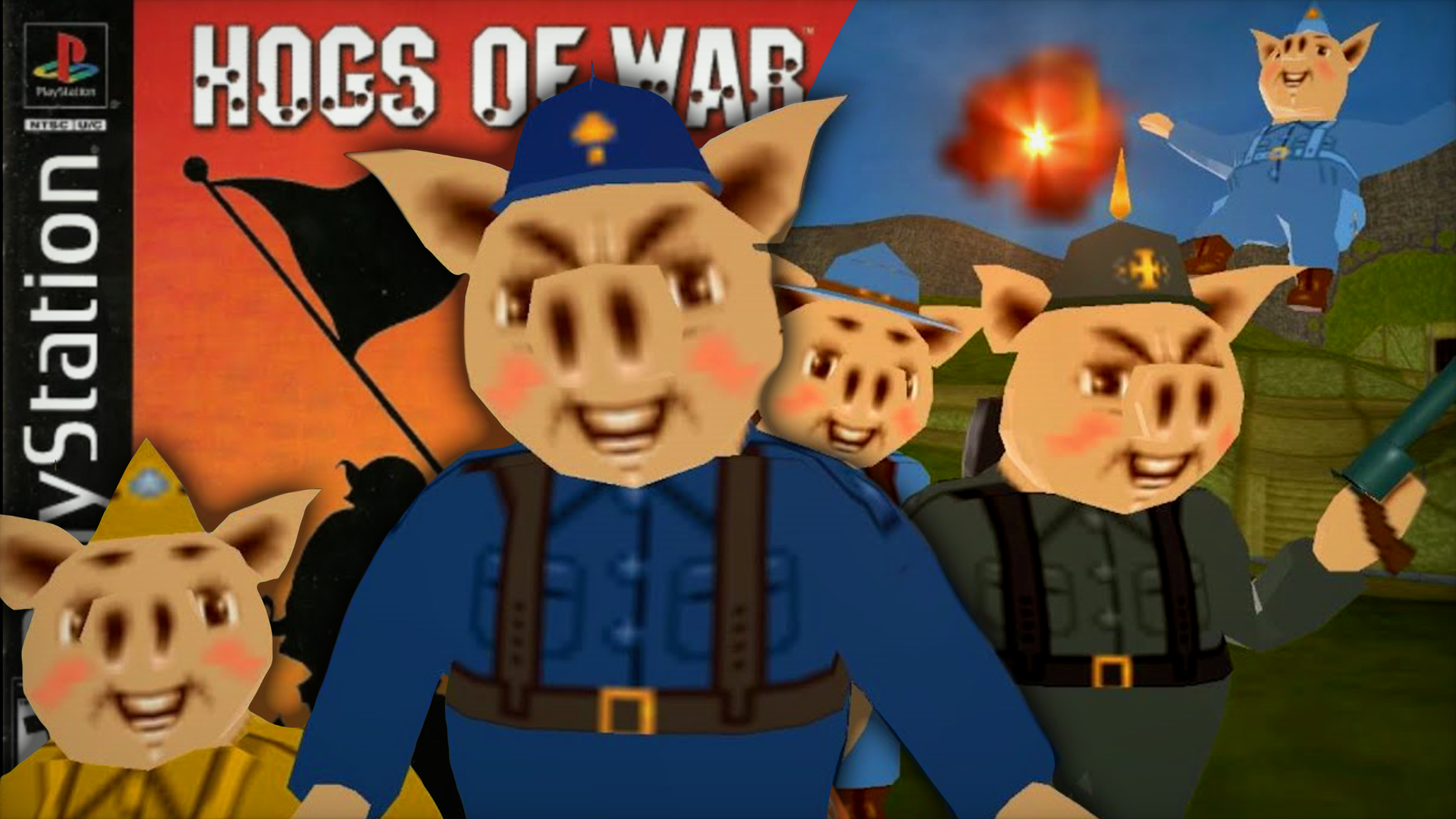 Hogs of war / Война свиней [НостальГейм] Они вам не хрюшки! Доставайте пушки! [PS1]