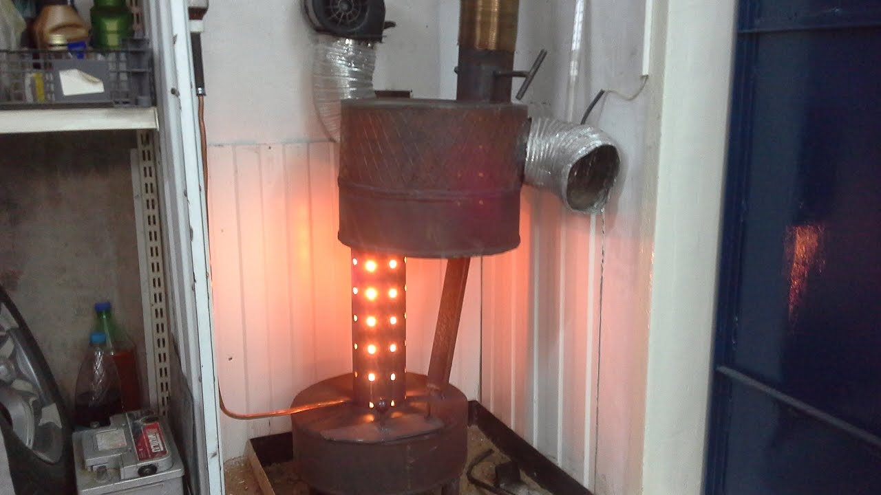 Печь на отработке своими руками для отопления гаража.