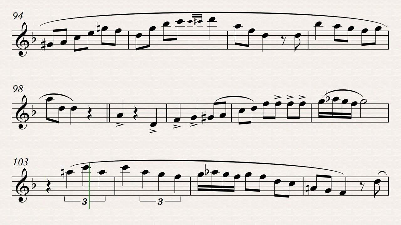 Гарсон "Джазовые вариации на тему Паганини" - видео-минусовка и ноты для саксофона-альта, темп 80