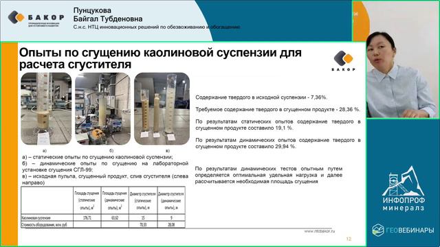 Инструменты подбора регентного режима и масштабирования технологических решений по сгущен