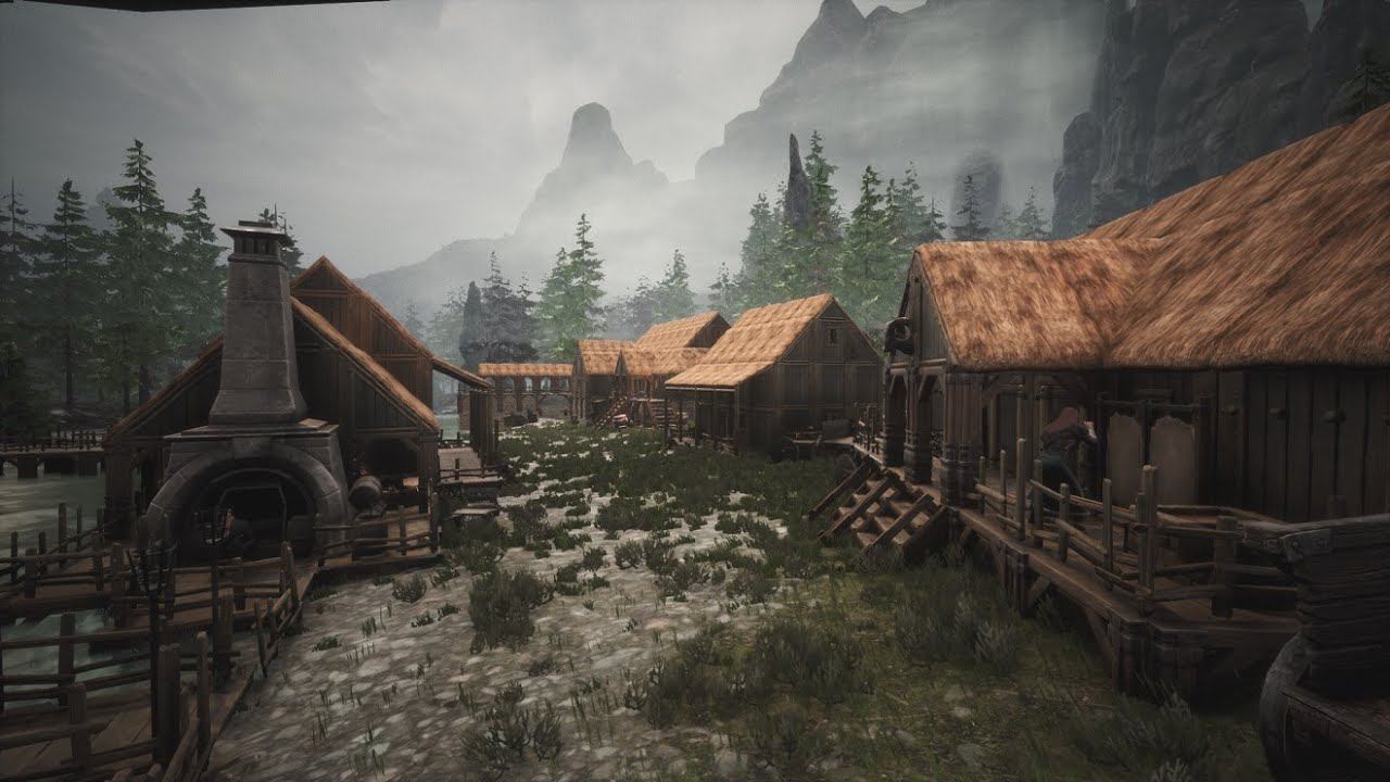 HOW TO BUILD A  RIVERWOOD (SKYRIM) [TIMELAPSE] - CONAN EXILES