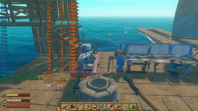 Raft i9 10900F RAM 64GB DDR4 2933 MSI GTX 1070 8GB GAMING X