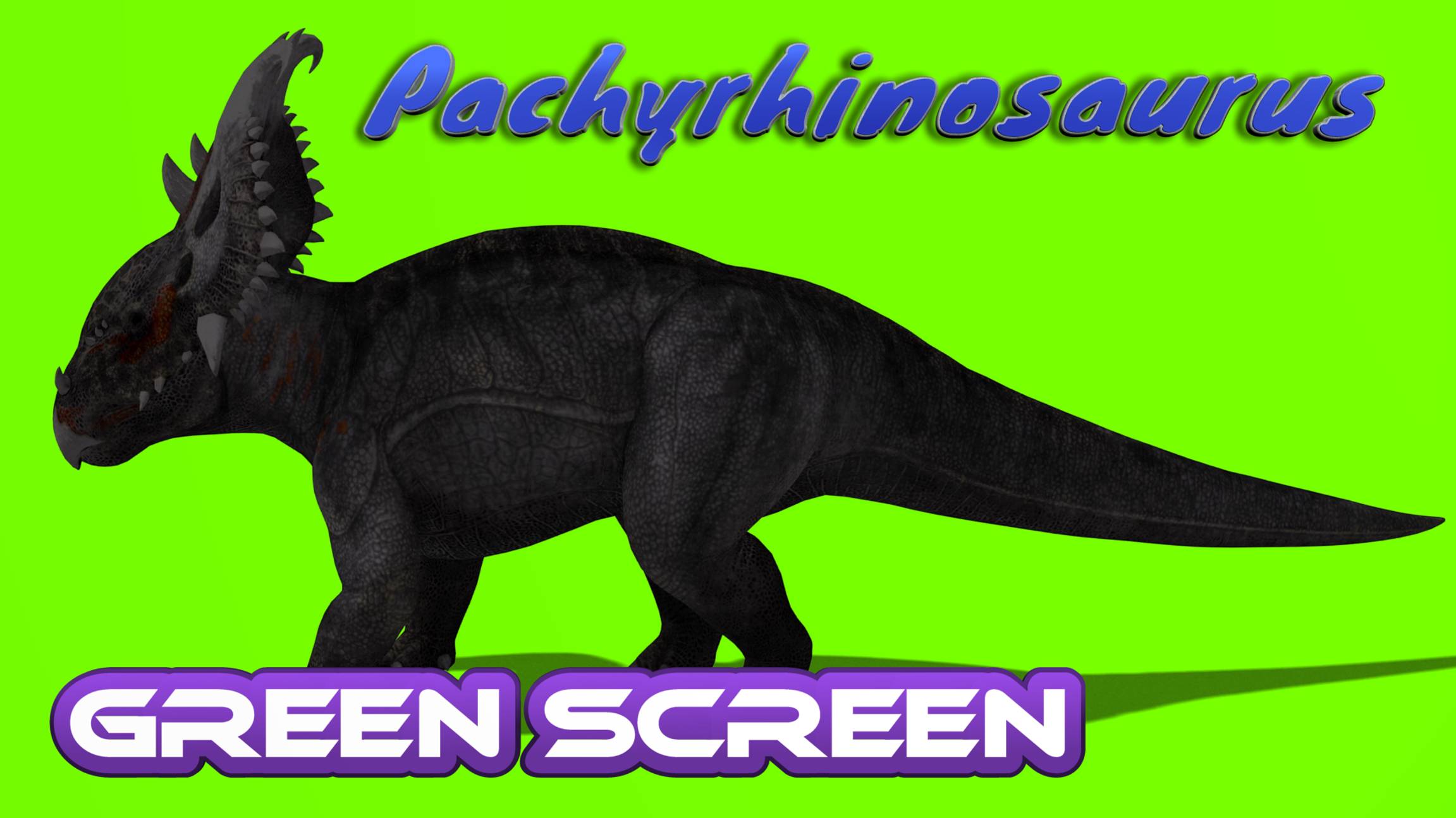 Green Screen - Динозавр Пахиринозавр (Pachyrhinosaurus) по игре Survival Evolved