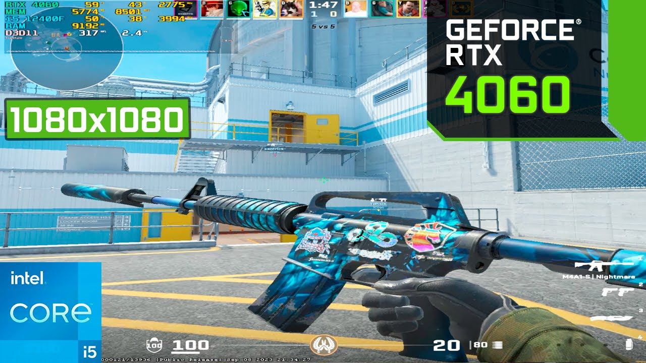 Counter-strike 2 : RTX 4060 + i5-12400F : 1080x1080