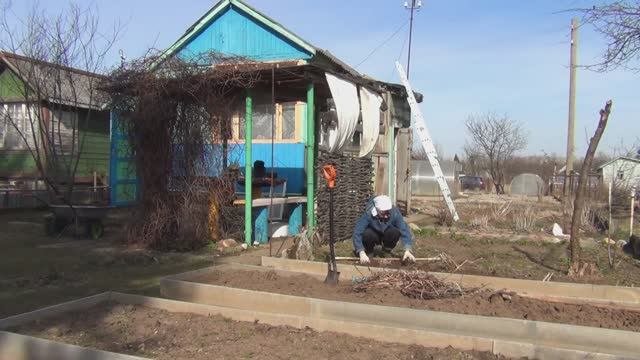 Первые посадки на даче. День рождения Оли. Дача в апреле.