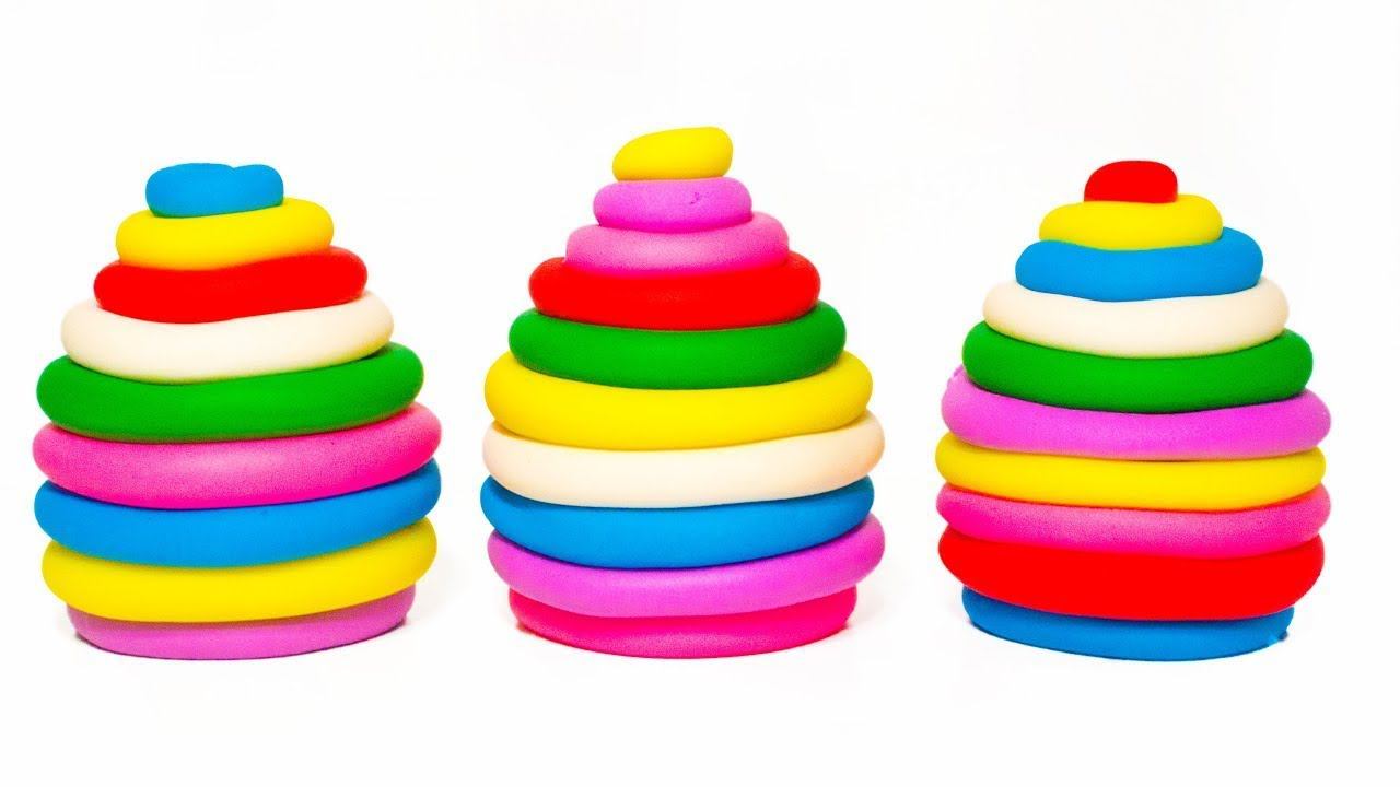 Радужные Сюрпризы из Пластилина Плей До с Игрушками Смешарики Маша и Медведь Чуддики