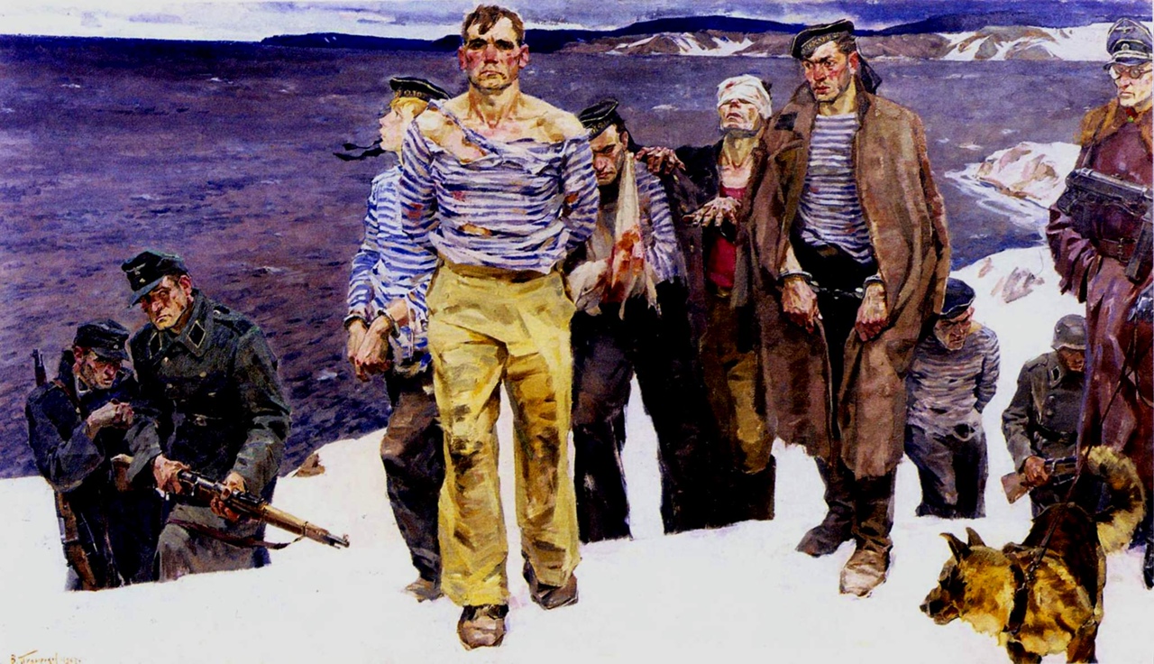 Героизм народного подвига в картинах советского украинского живописца В. Г. Пузырькова.