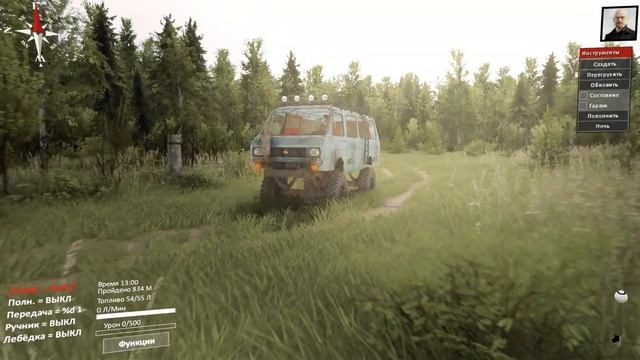 SpinTires 4 сезон 2 испытание Экзамен на права 1 ЗМЕЙКА РАФ 2203