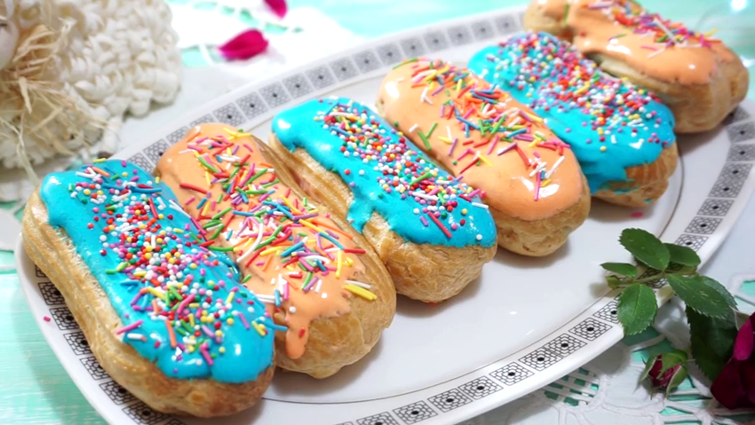 Простой рецепт вкусных и красивых эклеров.