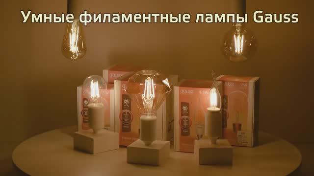 Умные филаментные лампы Gauss Smart Light | Диммирование