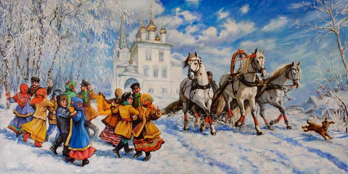 Масленица на картинах русских художников.