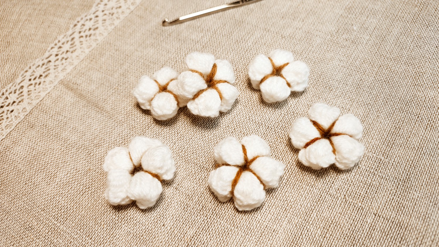 Как связать цветок хлопка крючком, объемные цветы своими руками