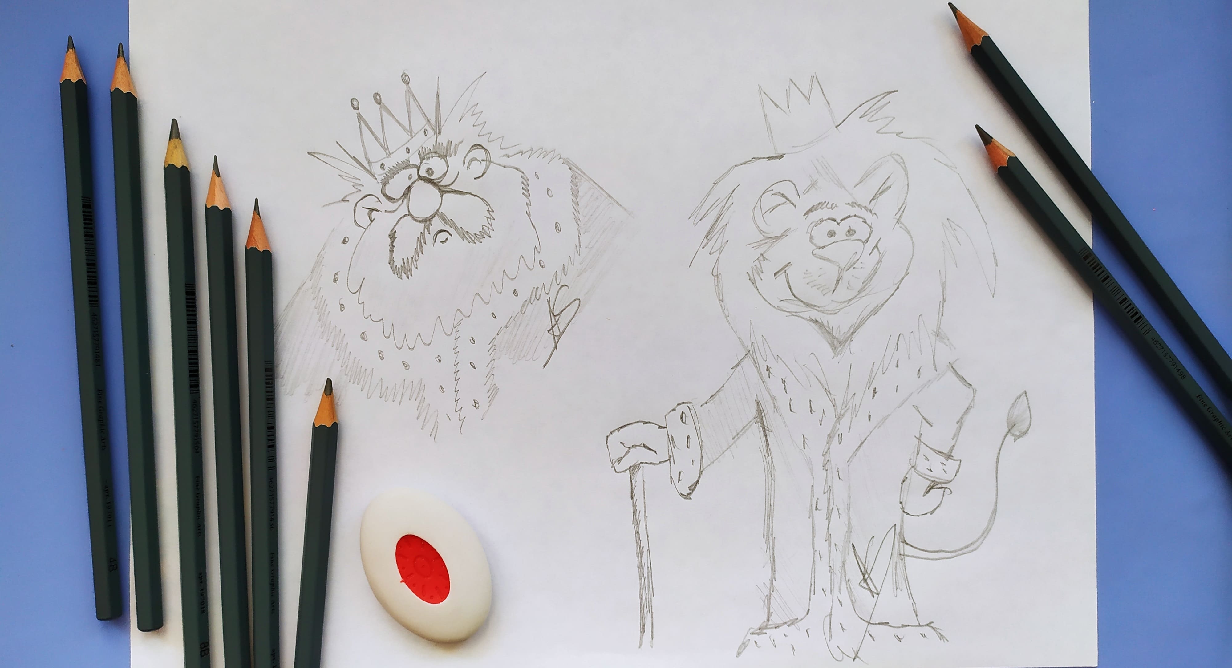 Рисунок карандашом "Два Короля".