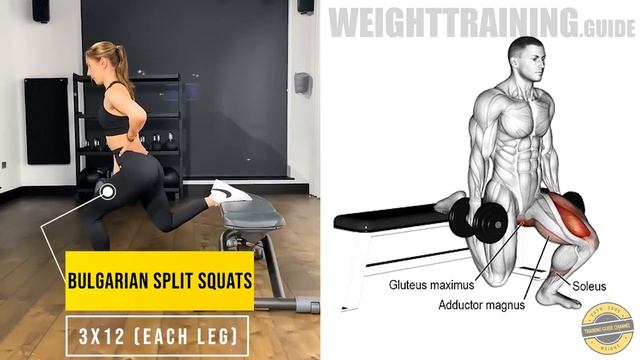 ИНТЕНСИВНАЯ ТРЕНИРОВКА ДЛЯ НОГ В ДЕНЬ!  Упражнения для фокусировки ягодичных мышц!