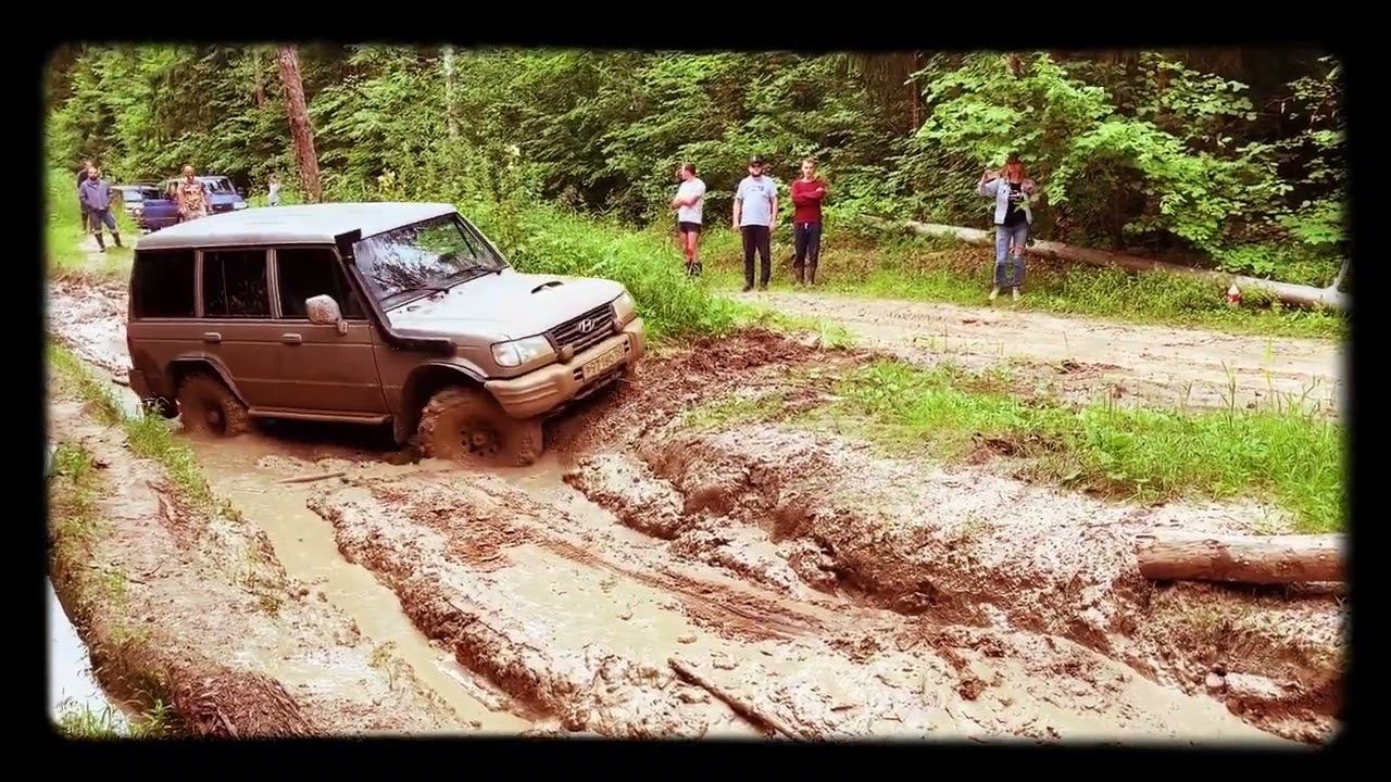 Тест лебедки GP на Hyundai Galloper