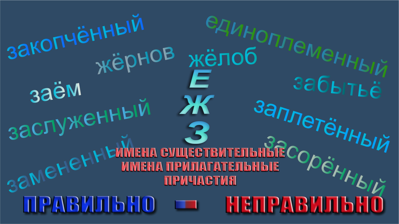 Выберем правильную форму. Проблемные существительные,  прилагательные и причастия на "Е", "Ж", "З".